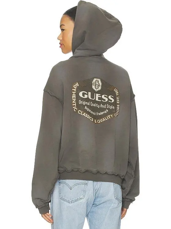 GUESS ORIGINALS Graphic Boxy Hoodie - Dark Grey