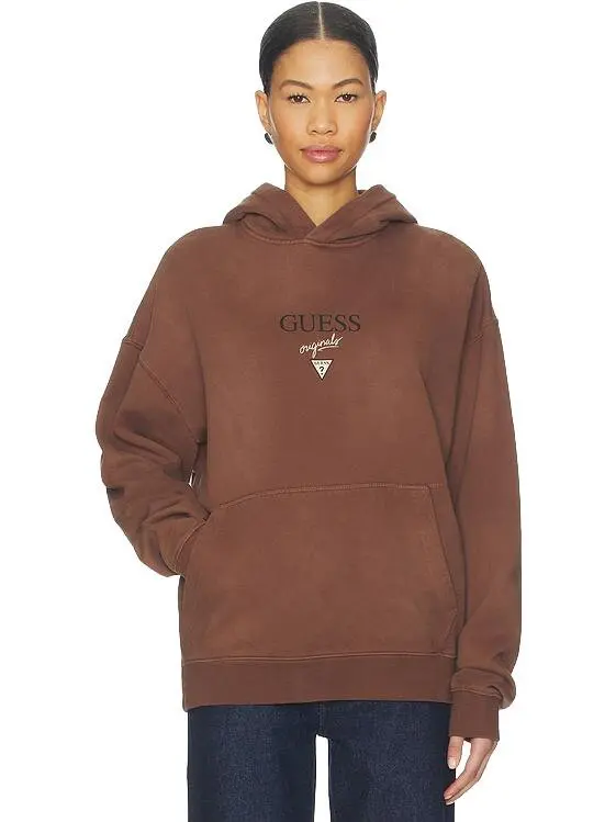 GUESS ORIGINALS Baker Logo Hoodie - Chestnut Pie