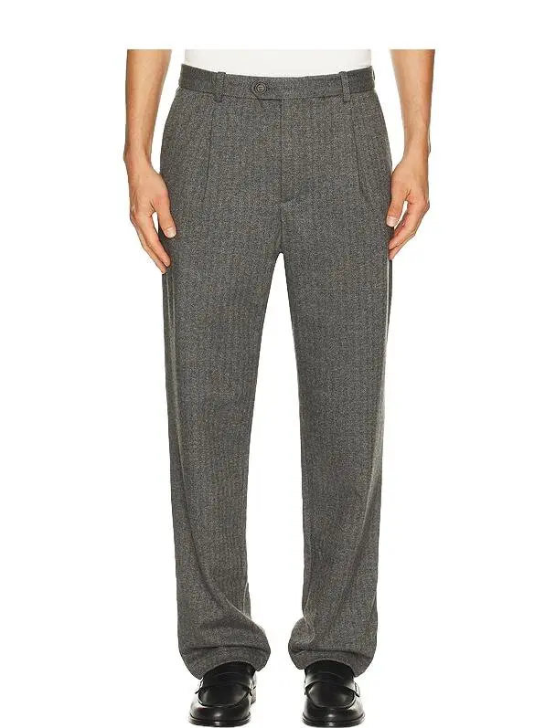 BOUND Herringbone Gracell Trouser - Charcoal Grey