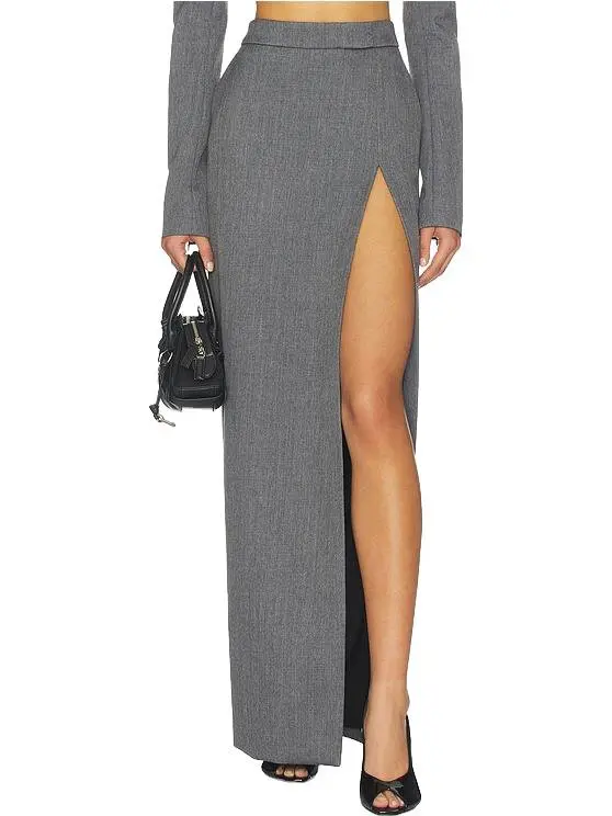 LAQUAN SMITH Maxi Skirt With Slit - Grey