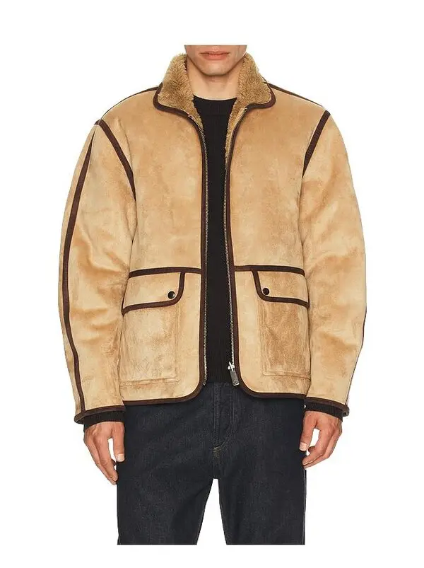 Scotch & Soda Faux Shearling Jacket - Tannin