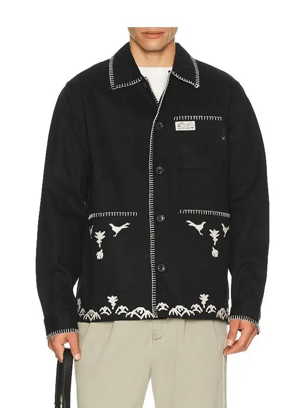 Scotch & Soda Embroidered Cotton Blend Jacket - Anthracite