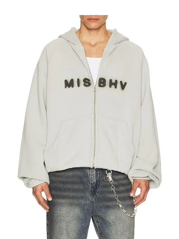 MISBHV Community Zipped Hoodie - Light Grey