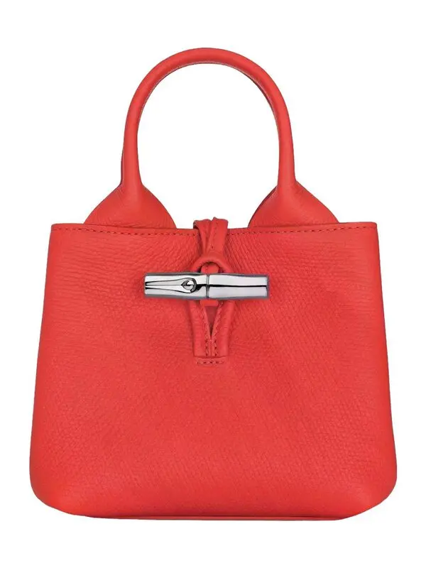 Longchamp Mini Le Roseau Grained-leather Tote - Red