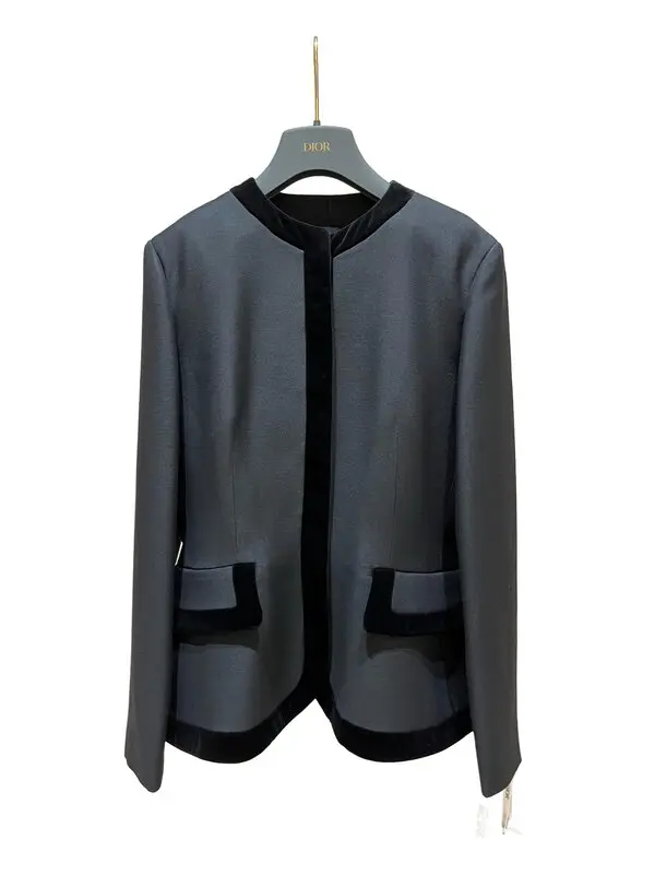 Dior Collarless Jacket - Black
