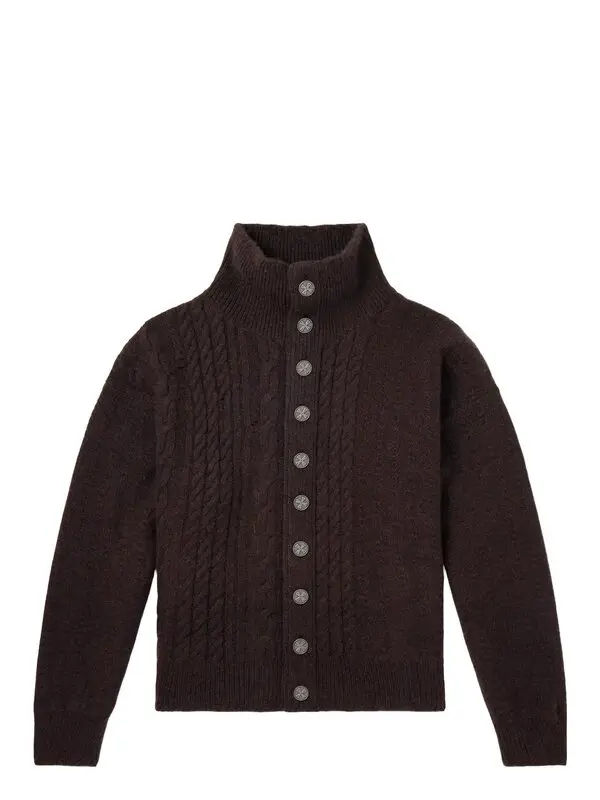 Enfants Riches Déprimés Cable-knit Cashmere Cardigan - Brown