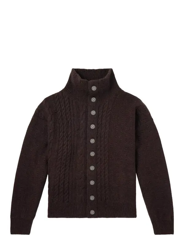 Enfants Riches Déprimés Cable-knit Cashmere Cardigan - Brown