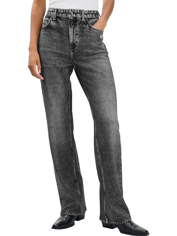 Rag & Bone Miramar Terry Straight Leg Jeans - Raven