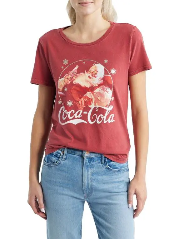 Lucky Brand Coca-cola® Santa Claus Graphic T-shirt - Rio Red