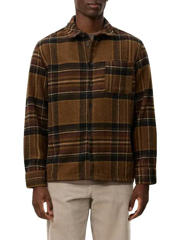 LES DEUX Kaleb Check Wool Blend Overshirt - Monks Robe