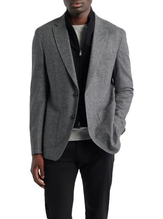 BOSS Hutson Slim-fit Wool-blend Jacket - Medium Grey
