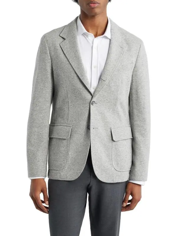 BOSS Hanry Slim-fit Felted Wool-blend Sport Coat - Silver