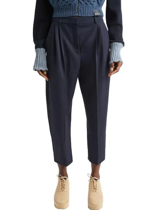 Stella McCartney Tailored Wool Balloon Leg Trousers - Ink