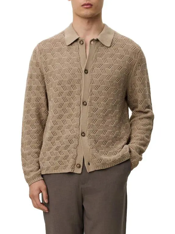 LES DEUX Eloi Open Stitch Cardigan - Dark Sand