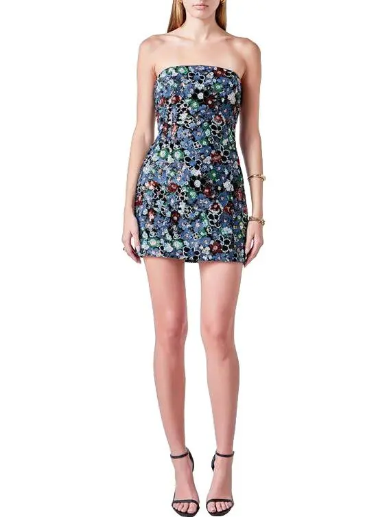 Endless Rose Sequin Strapless Mini Dress - Blue Multi
