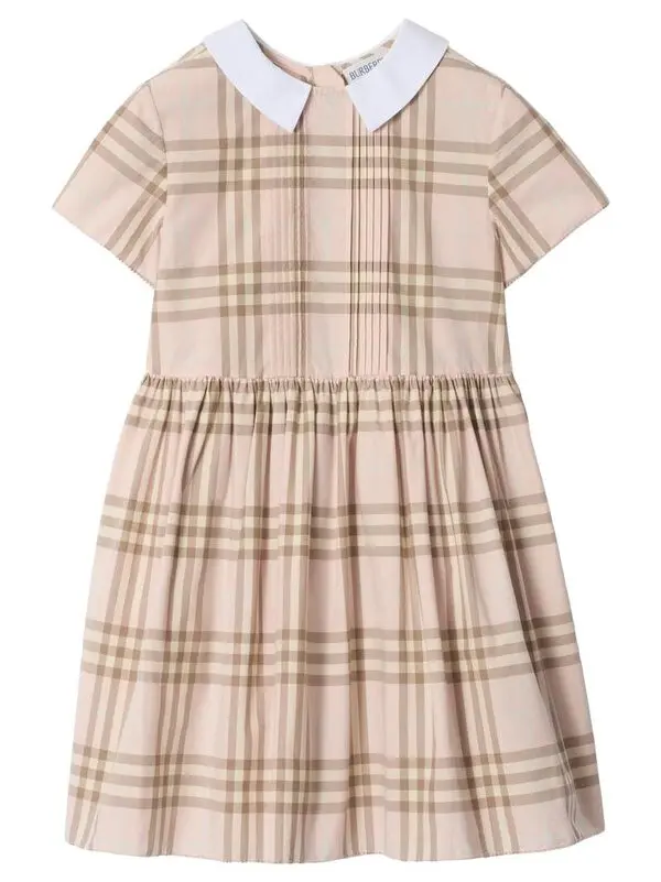 Burberry Check Cotton Dress - Archive Pink