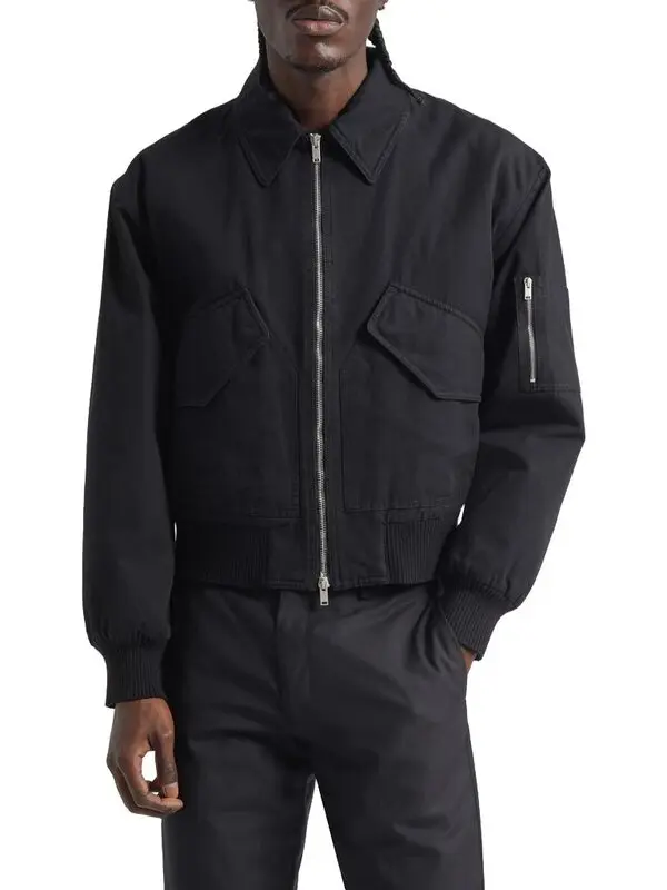 SECOND / LAYER Revival Water Repellent Flight Jacket - Black