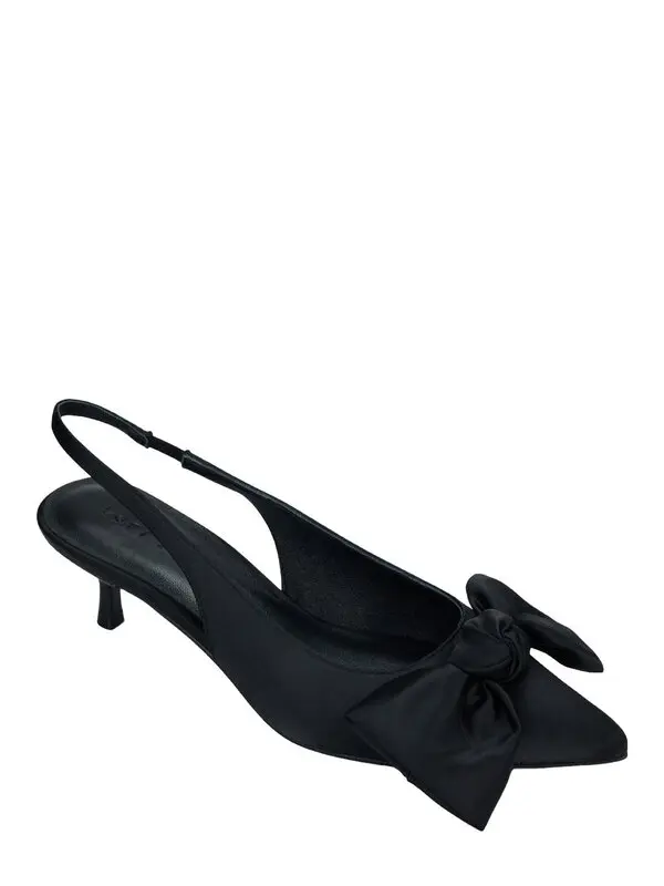 Yosi Samra Elise Slingback Kitten Heel Pumps - Black