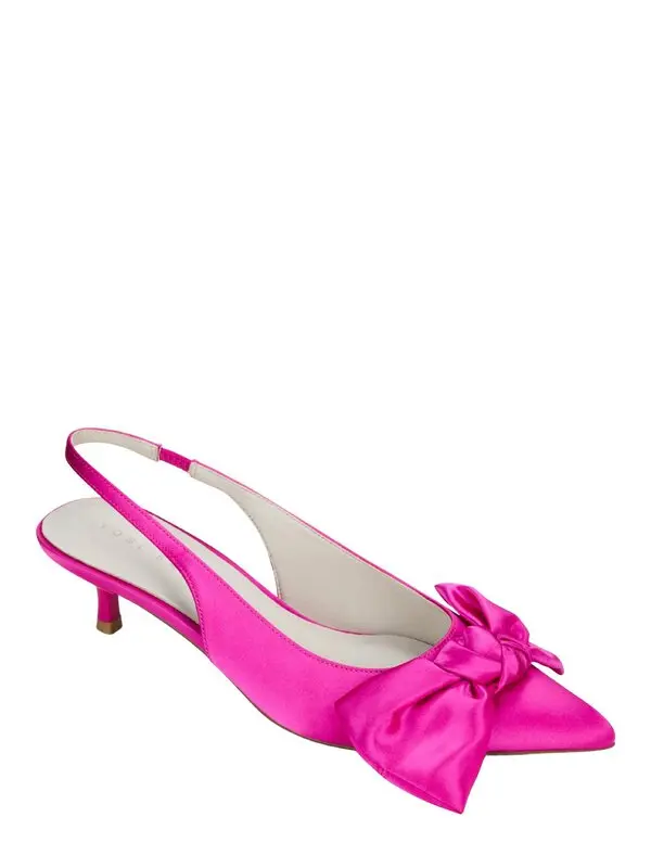 Yosi Samra Elise Slingback Kitten Heel Pumps - Fuchsia
