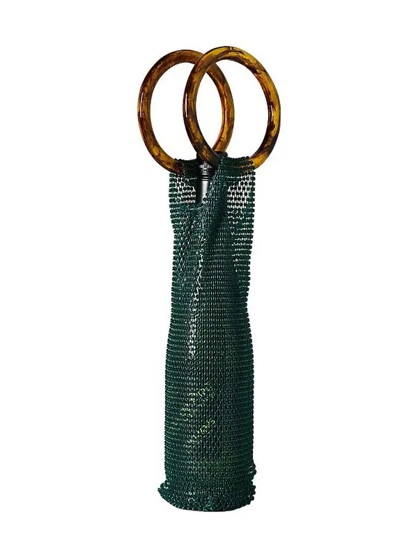 Anthropologie Diamanté Wine Bag - Green