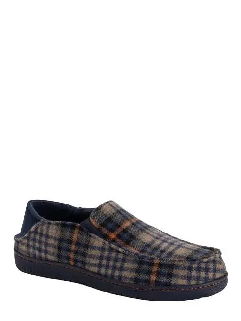 MUK LUKS Owen Step-down Slippers - Navy Plaid