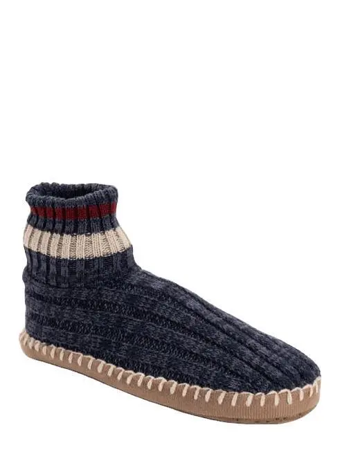 MUK LUKS Cuff Bootie Slipper - Navy Marl