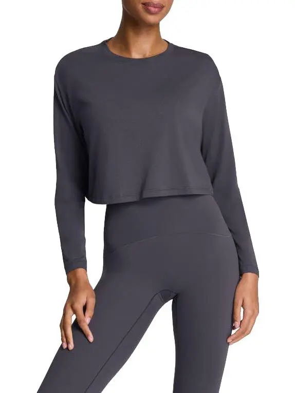 SPANX® Outpace Crop Long Sleeve Top - Storm
