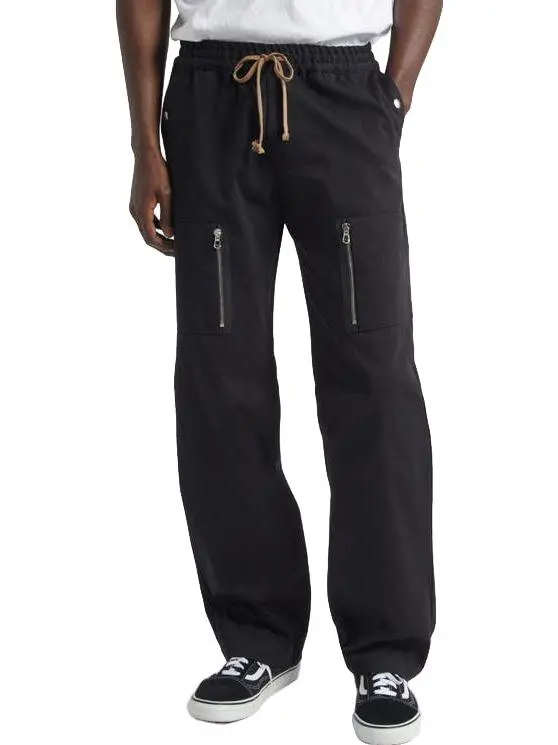 JKEEFER Anthony Stretch Cotton Gabardine Cargo Pants - Black