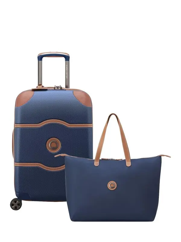 DELSEY PARIS 2-piece Spinner Carry-on And Tote Bag Set - Navy