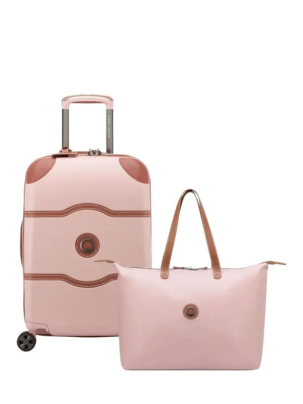 DELSEY PARIS 2-piece Spinner Carry-on And Tote Bag Set - Pink