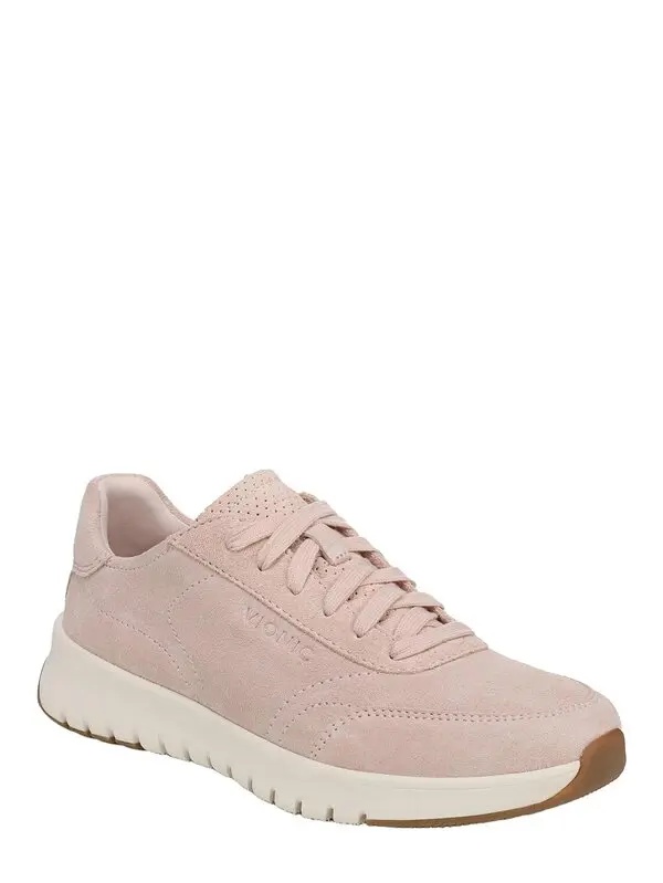 Vionic Uptown Metallic Suede Sneakers - Cameo Rose