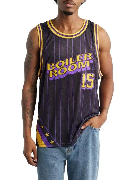 BOILER ROOM Graphic Mesh Basketball Jersey - Purple