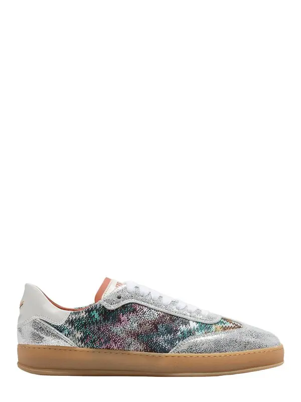 Missoni Alice Low-top Sneaker - Silver/fabric Multi Turquoise