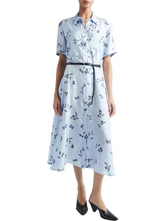 Altuzarra Kiera Floral Print Silk Shirtdress - Danube Shibori Flower