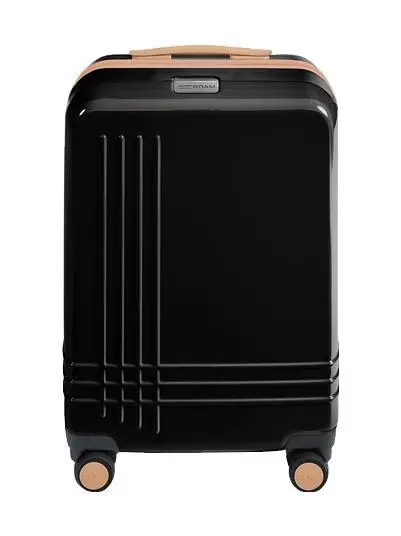 ROAM Expandable Carry-on Suitcase - Black Gloss/tan