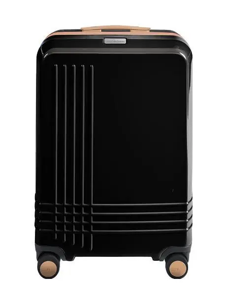ROAM Check-in Expandable Luggage - Black Gloss/tan Trim