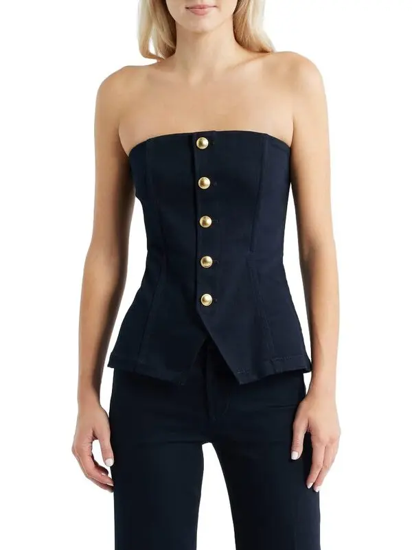 Paige Ronan Button Front Strapless Top - Control