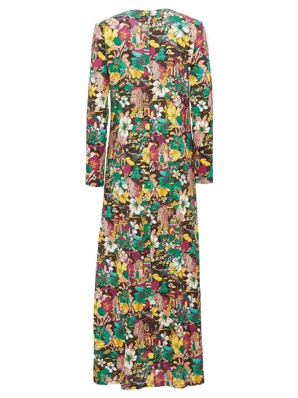 La DoubleJ Long Sleeve Swing Dress - Temples Multicolor