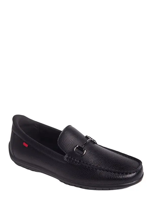 MARC JOSEPH NEW YORK Leather Hands Free Technology Buckle Loafer - Black Grainy Leather