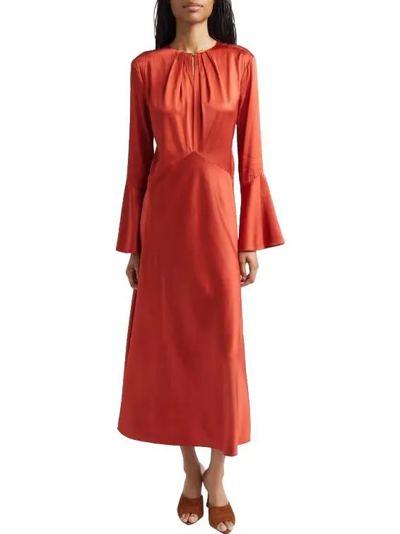 Veronica Beard Ezri Long Sleeve Dress - Carnelian Red