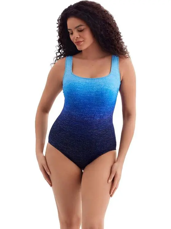 LONGITUDE Double X-back Tank Long Torso One-piece Swimsuit - Twinkling Lights