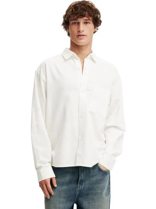 COTTON ON Bedford Long Sleeve Shirt - White