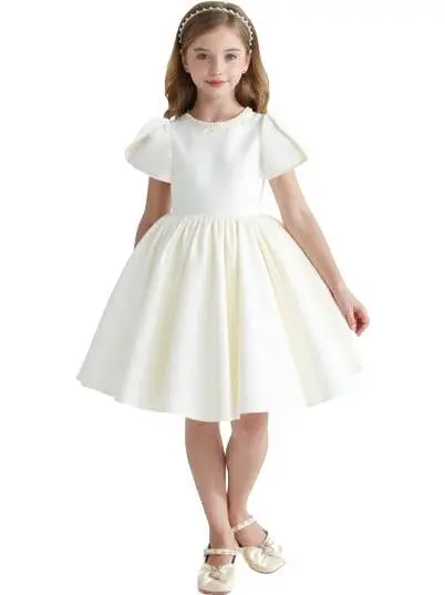 TULLEEN Pearl-accented Occasion Dress - Ivory