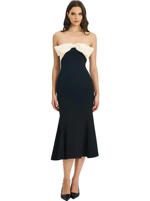 MISS CIRCLE NEW YORK Saige Strapless Mermaid Maxi Dress - Black