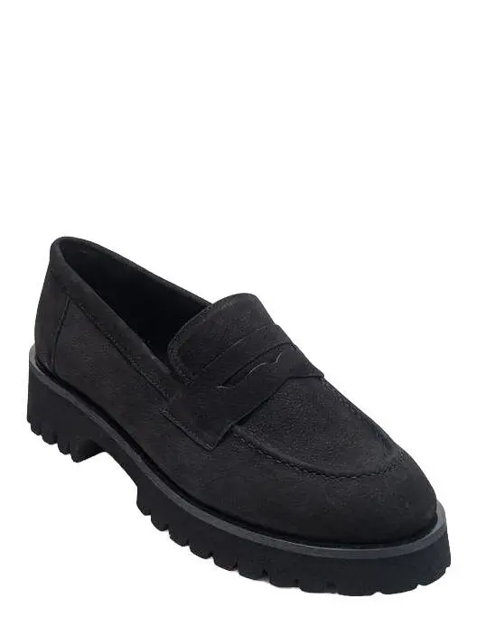 FOREVER & ALWAYS SHOES Vionel Leather Loafer - Black Suede Leather
