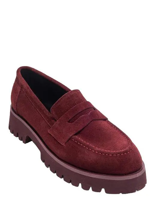 FOREVER & ALWAYS SHOES Vionel Leather Loafer - Burgundy Suede Leather