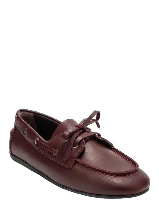 FOREVER & ALWAYS SHOES Serelis Leather Lace Up Loafer - Burgundy Leather