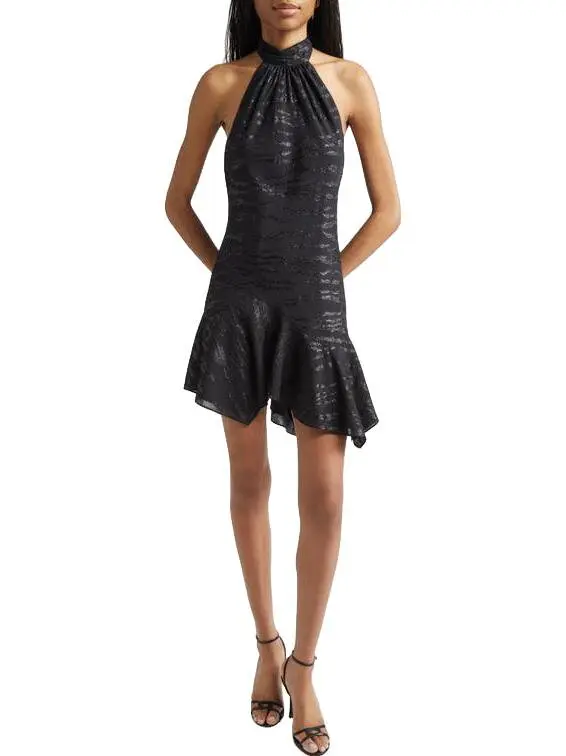 Ramy Brook Nari Metallic Mini Dress - Black Lurex