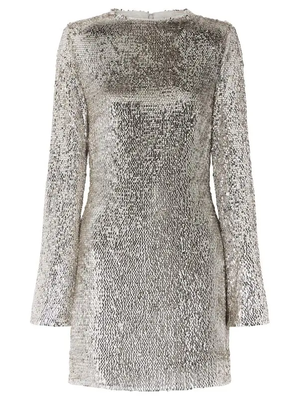 Simkhai Opal Sequined Mesh Mini Dress - Gold