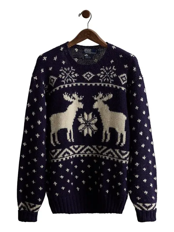 Ralph Lauren Polo 1993 Reindeer Sweater - Blue